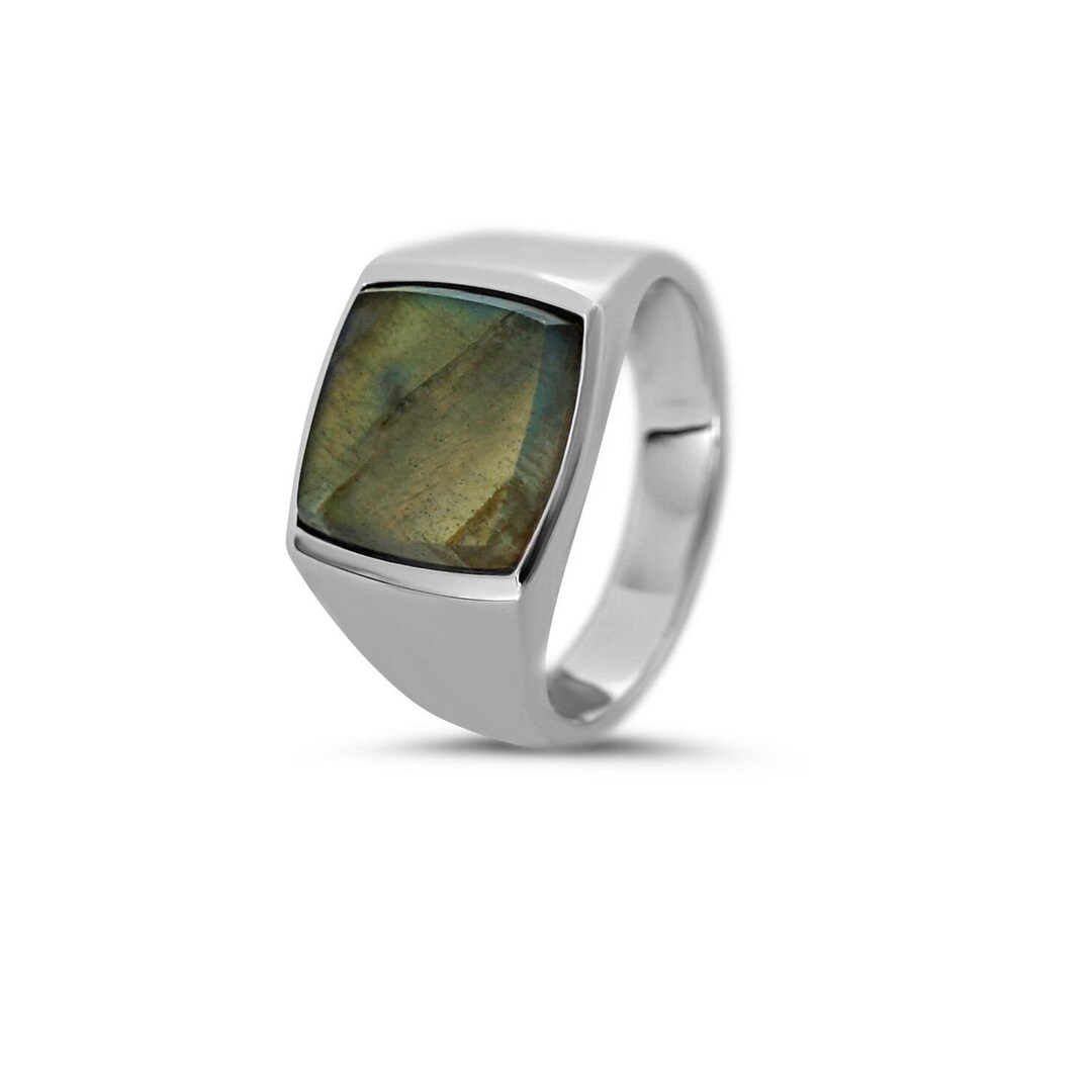 Signet Ring Men Silver Handmade Ring With Hawk Eye Stone From 925 ...