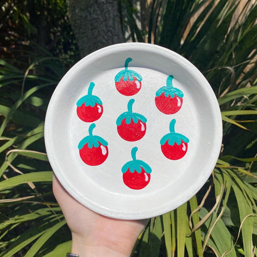 Hand Painted Tomato Plant Pot Dish - Etsy