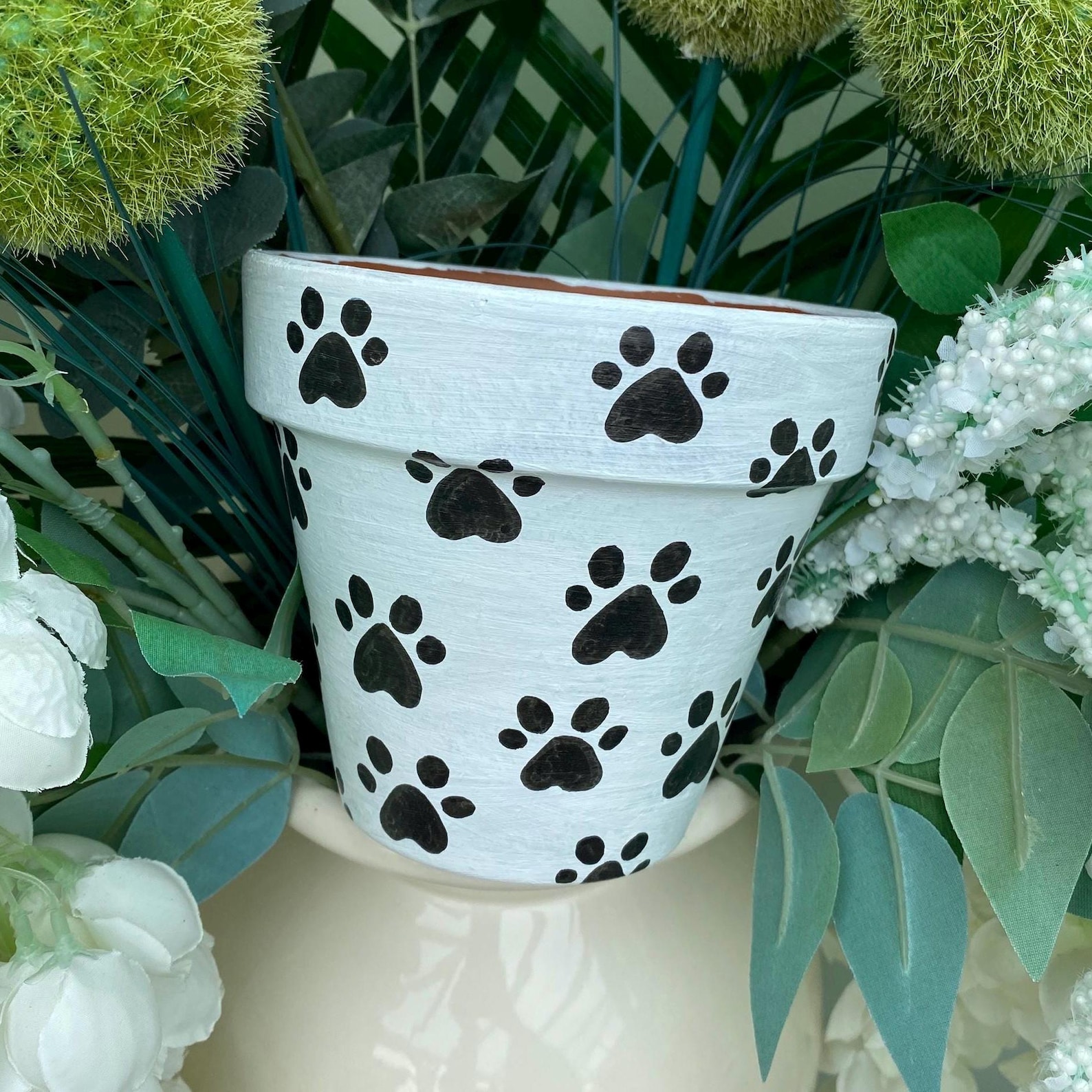Hand Painted Paw Print Plant Pot - Etsy