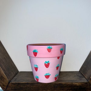 Hand Painted Strawberry Plant Pot, Gift, Present, Garden Lovers, Plants ...