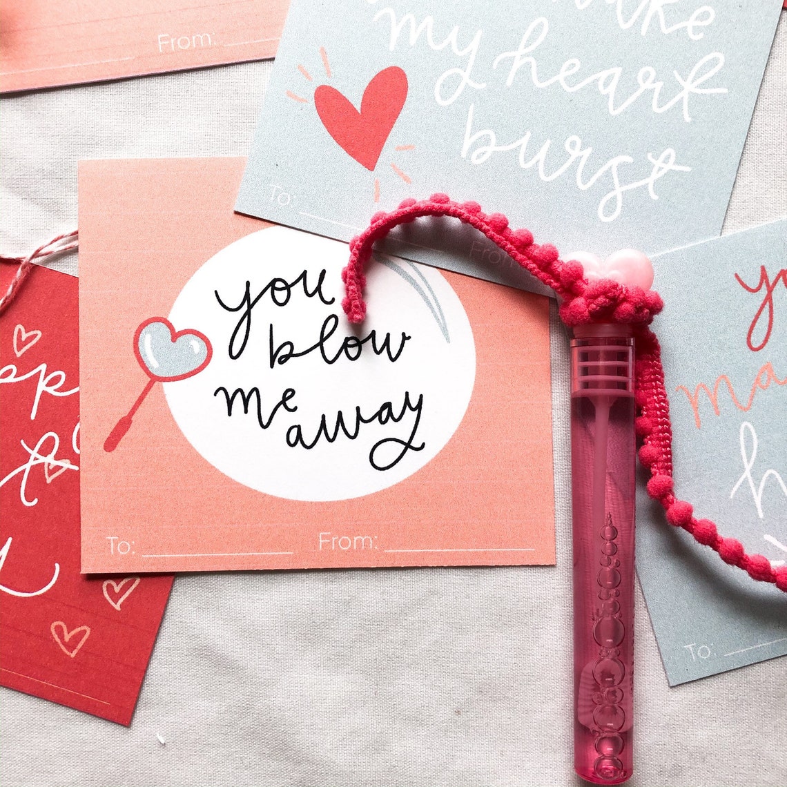 Bubble Valentines Day Tag Kids Printable Valentine Tag | Etsy