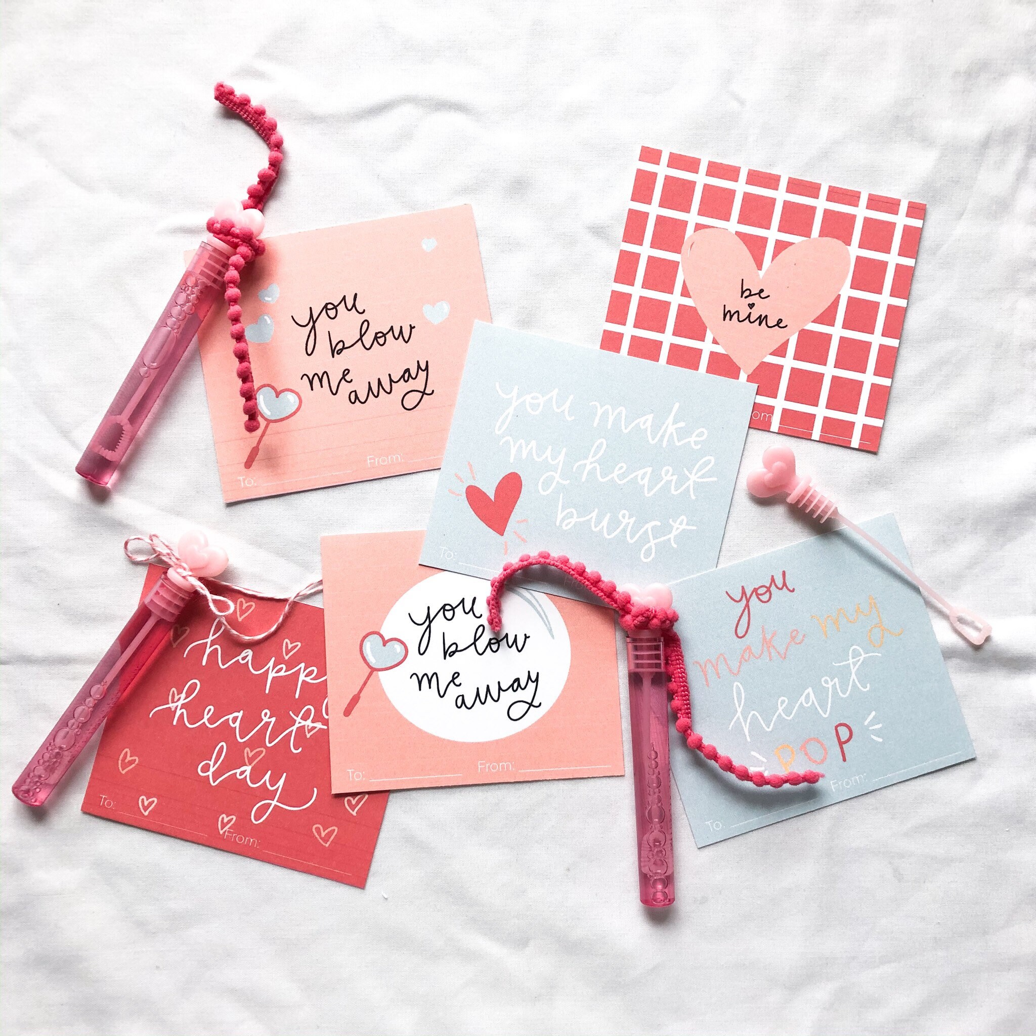 Bubble Valentines Day Tag | Kids Printable Valentine Tag | Instant ...