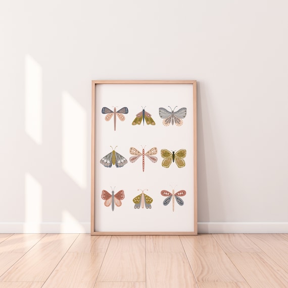 Butterfly Chart Print Digital Download Botanical Nursery - Etsy