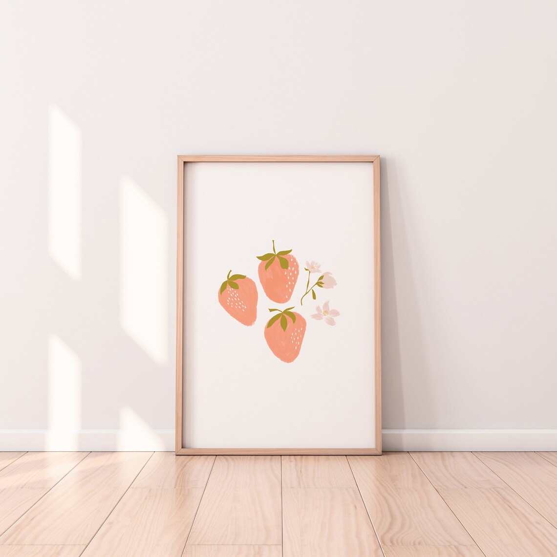Pink Strawberry Print | Digital Download | Nursery Printables | Baby ...