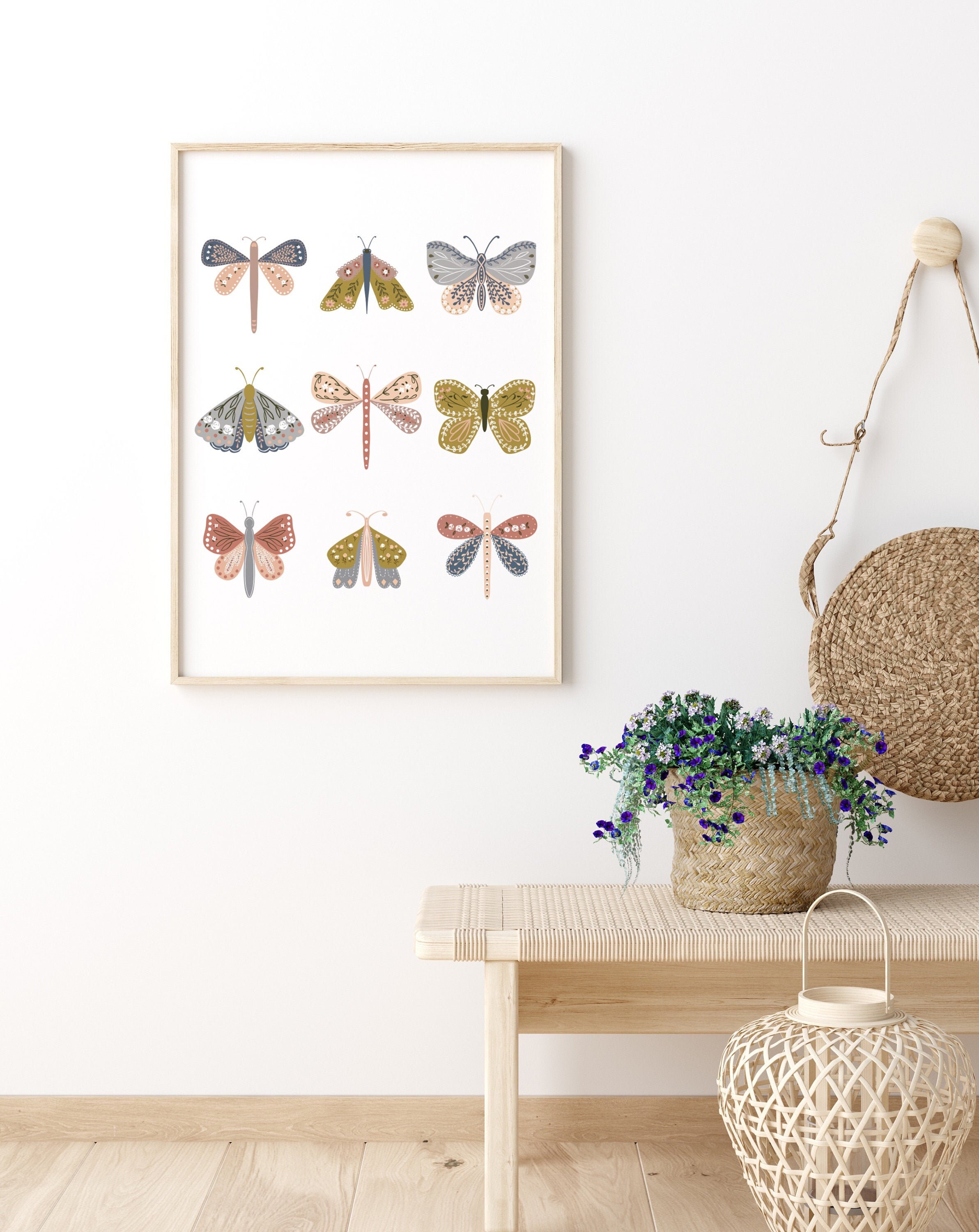 Butterfly Chart Print Digital Download Botanical Nursery - Etsy