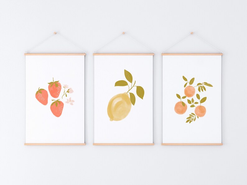 Fruit Print Bundle Digital Download Nursery Girls - Etsy