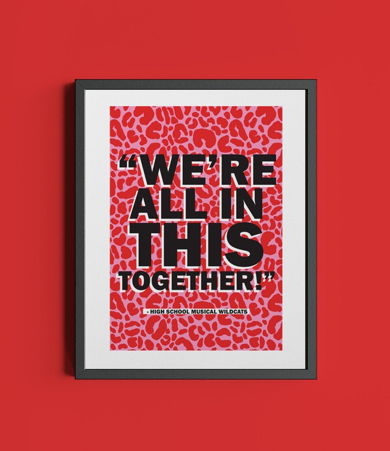 We're All in This Together A4 Print High School Musical - Etsy UK