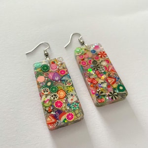 Totally Random Earrings- One of a Kind - Quirky - Resin - Bespoke - Fun ...