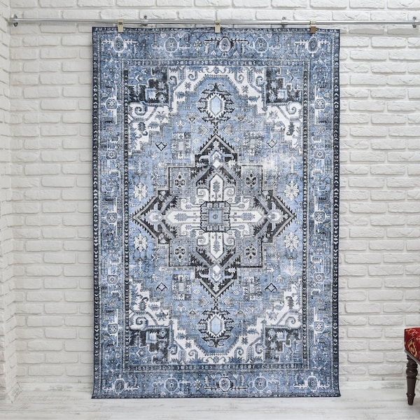 Blue Persian Rug - Etsy