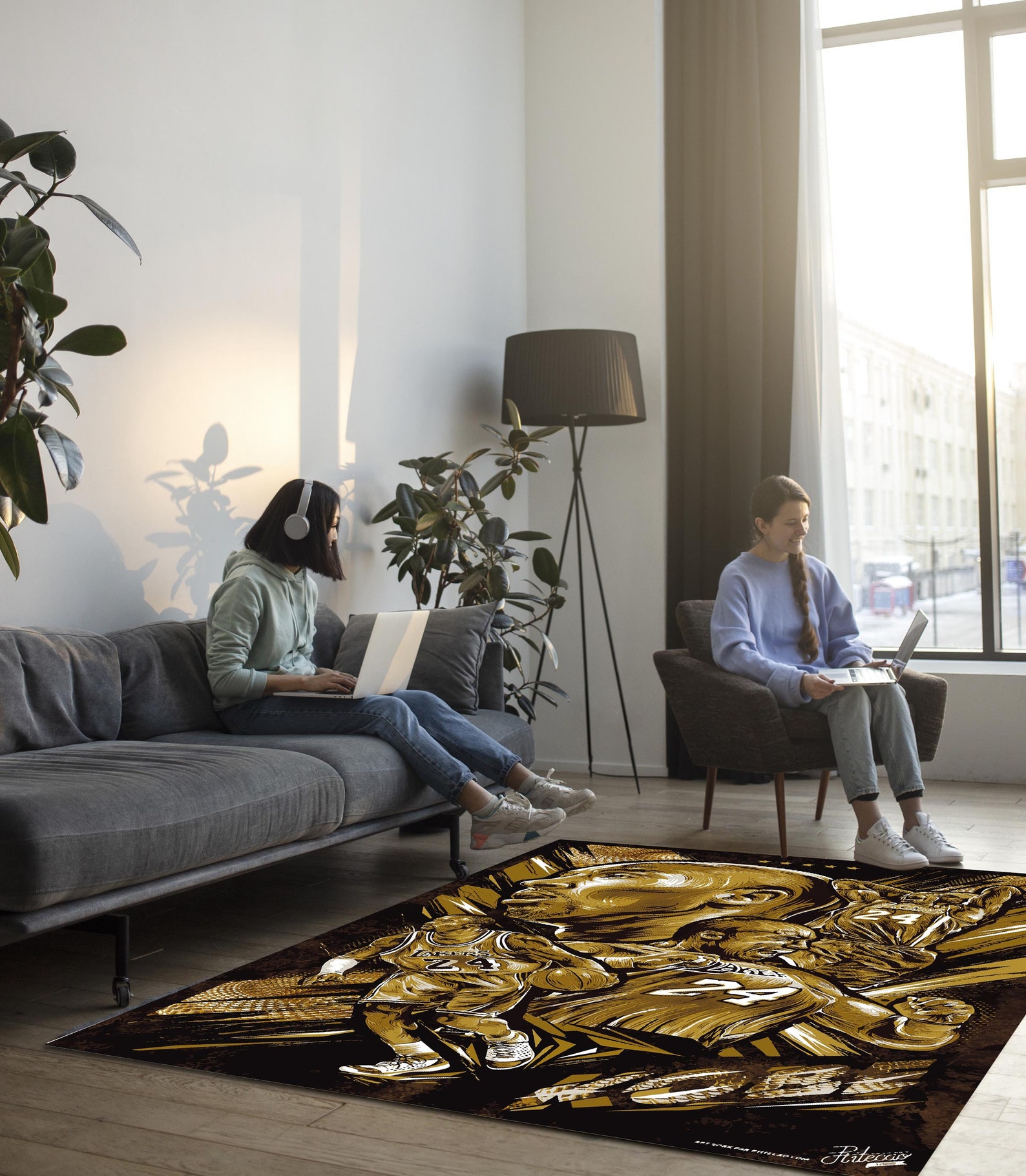 Kobe Bryant Rug, Basketball Rug Art, Lakers, NBA Rug, Sports Rug ...