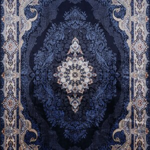 2x3 3x5 Turkish Rug, Oriental Dark Blue Rug for Entryway Living Room ...