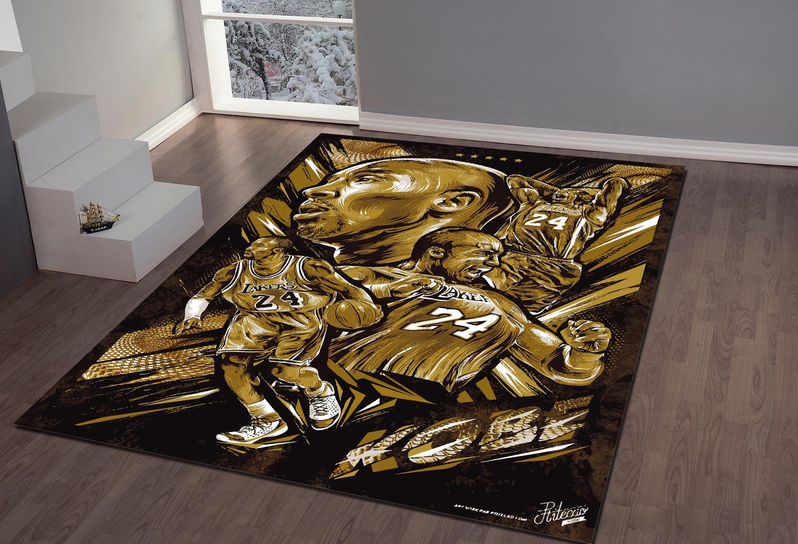 Kobe Bryant Rug, Basketball Rug Art, Lakers, NBA Rug, Sports Rug ...