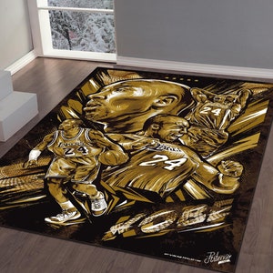 Kobe Bryant Rug, Basketball Rug Art, Lakers, NBA Rug, Sports Rug ...