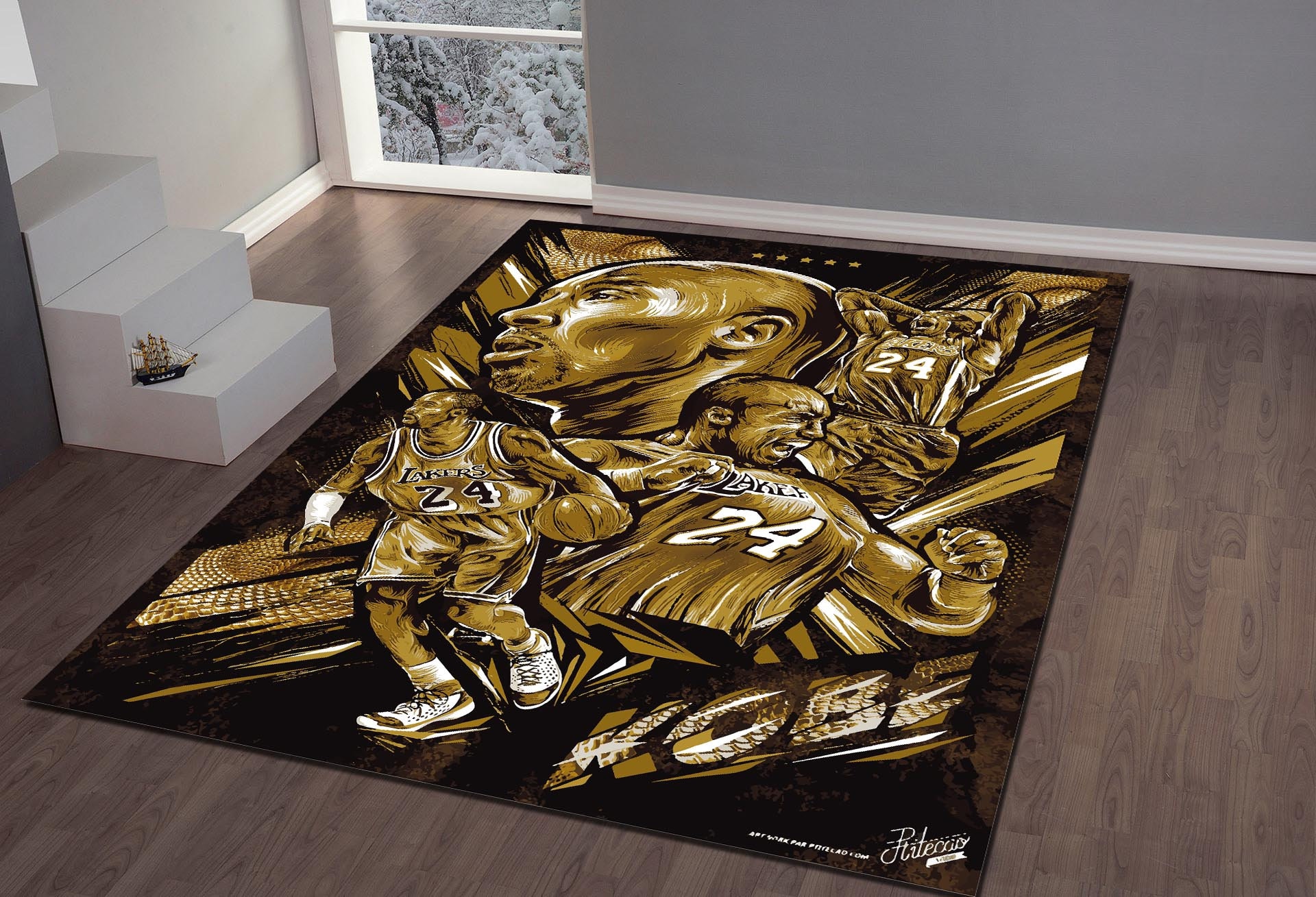 Kobe Bryant Rug, Basketball Rug Art, Lakers, NBA Rug, Sports Rug ...