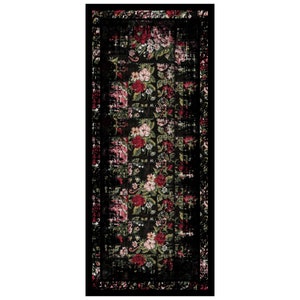 Many Sizes Available for Exclusive Runner Rug Black Silky Soft Chenille ...