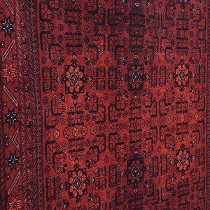 Red Afghan Rug, 6x9 Area Rug, Rustic Decor, Bold Red Rug, 5x8 Rugs ...