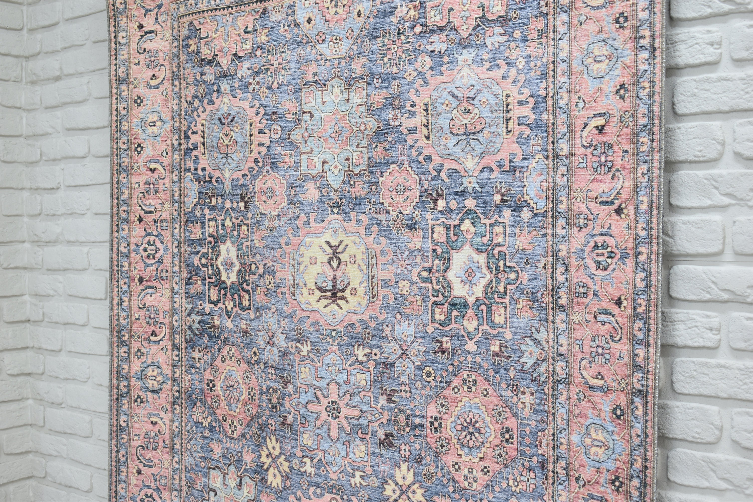 Turkish Rug Blue Pink Area Rug 5x8 Area Rugs 5x7 Nursery - Etsy