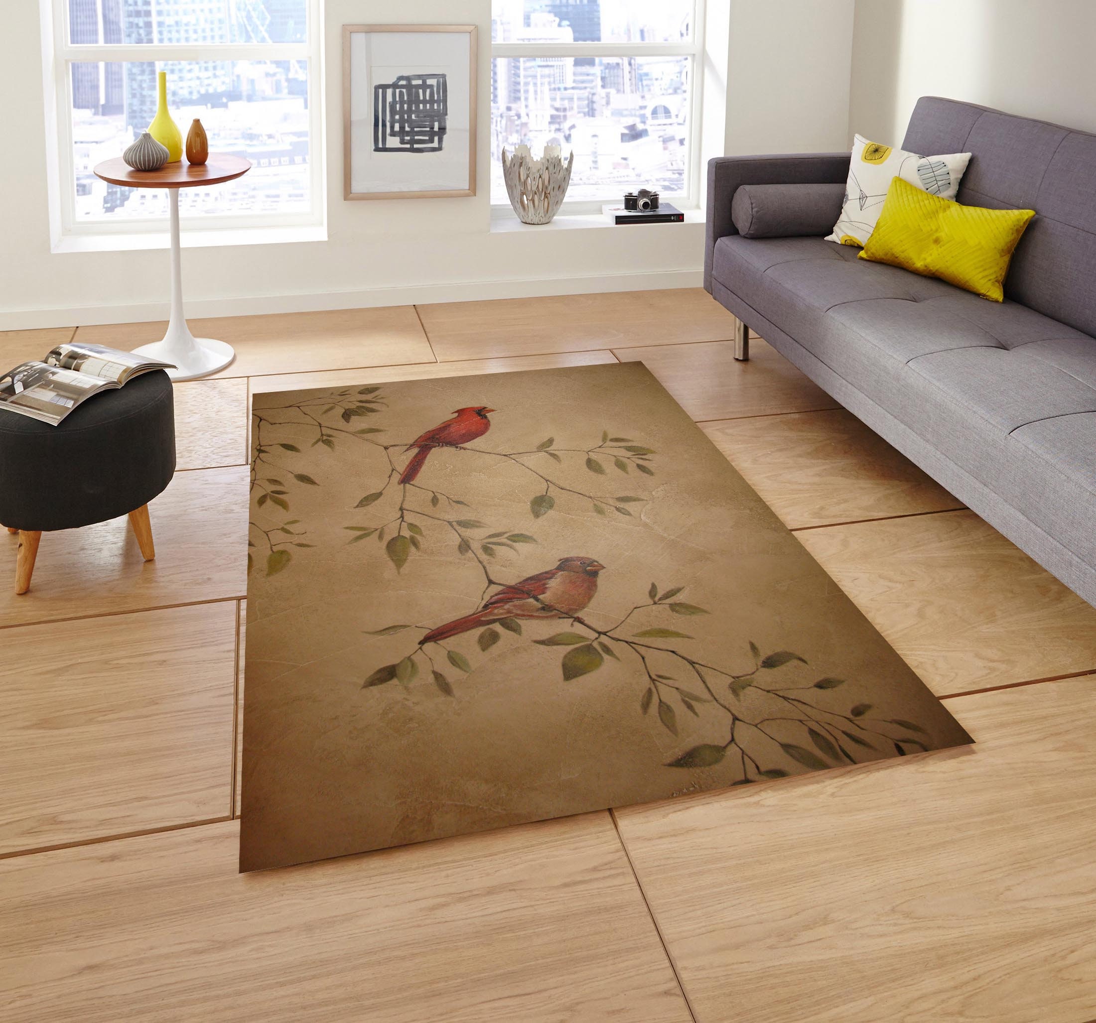 Area Rug, Birds Theme Rug, Entryway Rug Washable Non Slip Rug, Bird ...