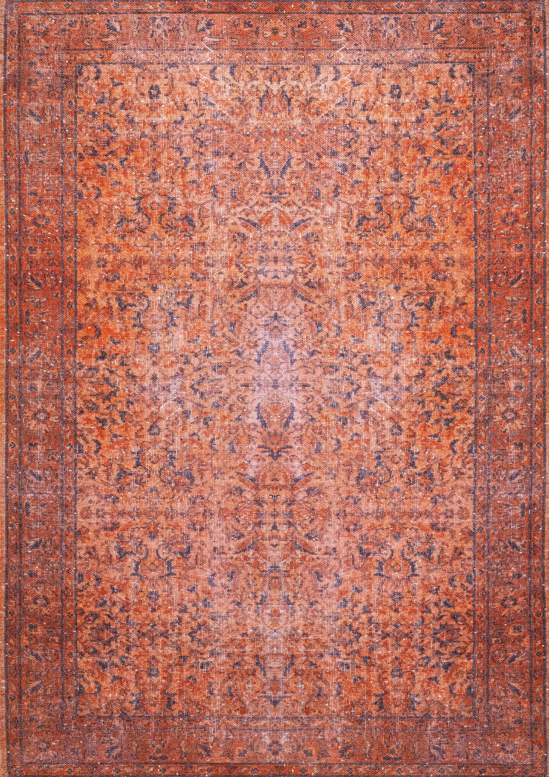 Orange Turkish Rug, 6x9 Area Rug, Rustic Decor, Bold Orange Rug, 5x8 ...