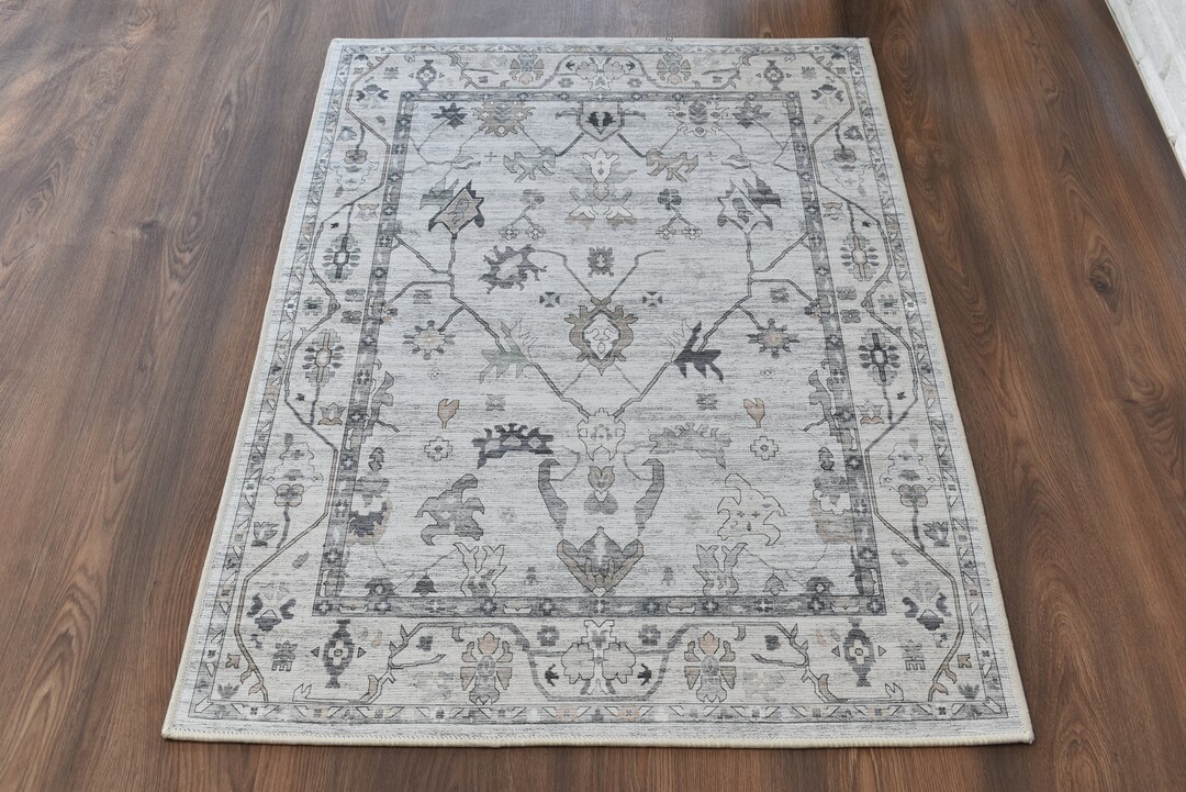 Oushak Rug, 6x9 Area Rug, Rustic Decor, Turkish Rug, 5x8 Rugs, Free ...