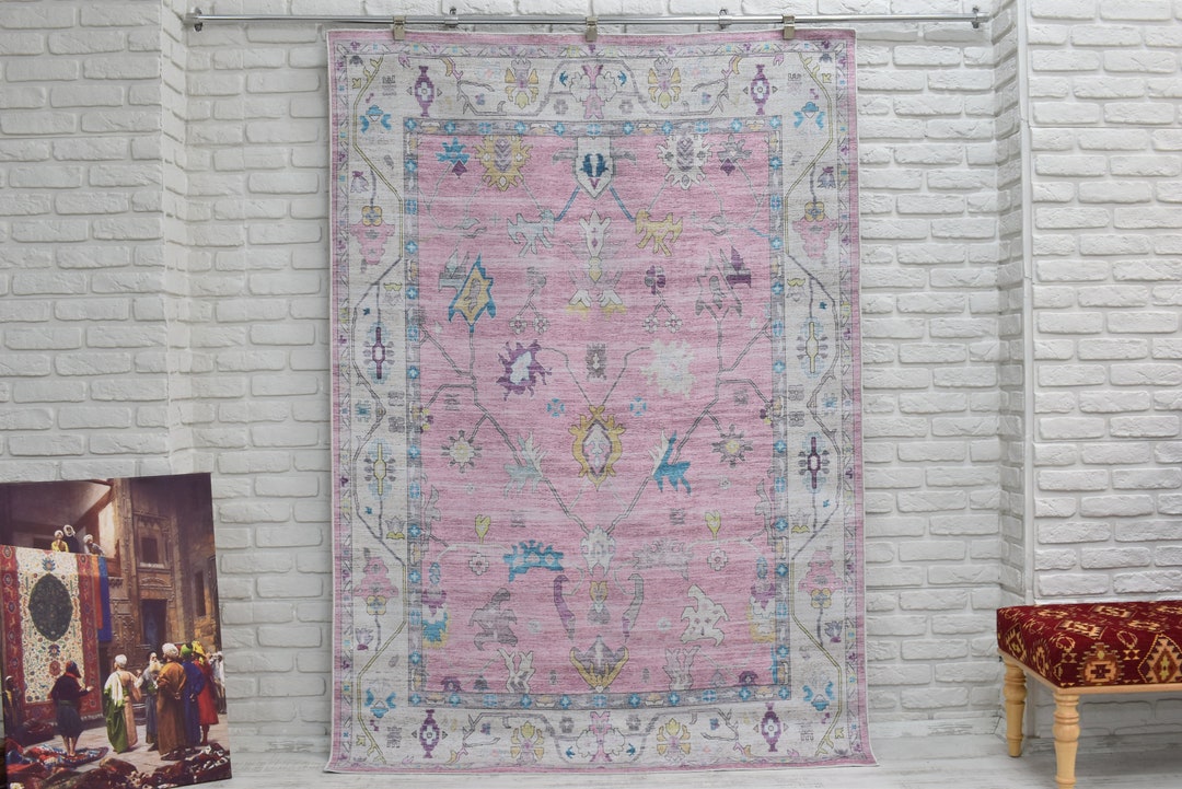 Pink Turkish Rug 6x9 Area Rug Boho Decor Pink Area Rug 5x8 - Etsy