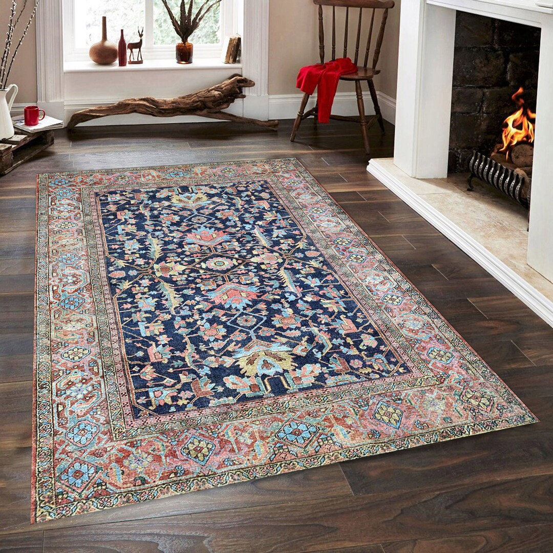 Blue Afghan Rug, 6x9 Area Rug, Authentic Rug, Turkish Rug, 5x8 Rugs ...