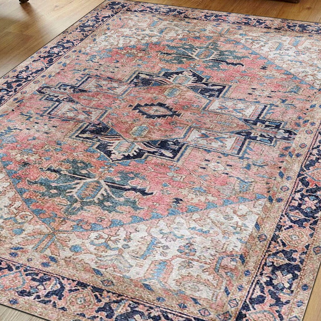 Pink Turkish Rug Vintage Oushak Rug 5x7 Rug 4x6 Rug - Etsy