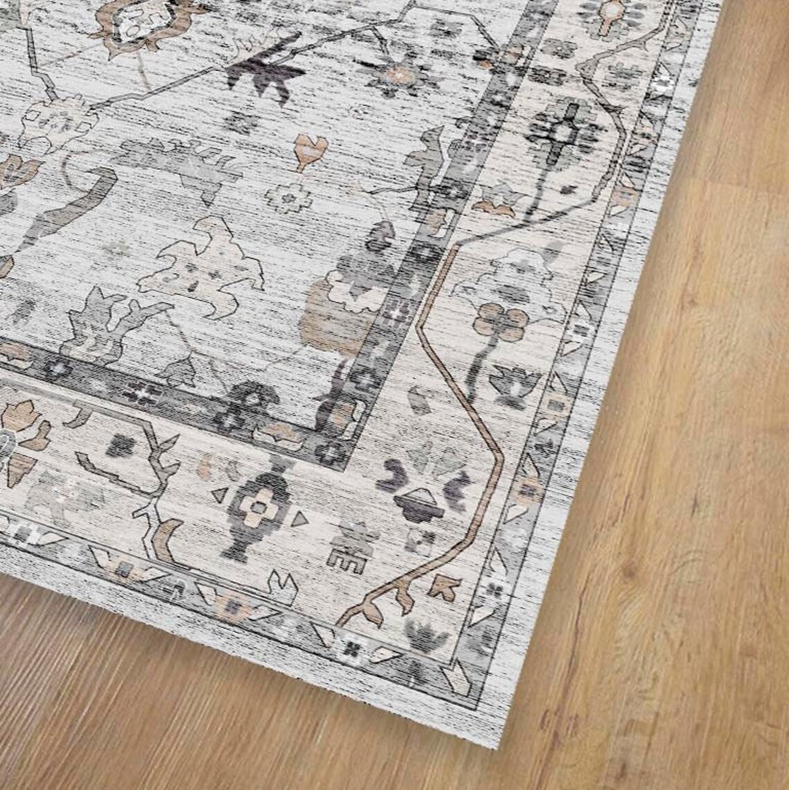 Traditional Oushak Rug, Muted Vintage Shades of Light Gray , 3x5 4x6 ...