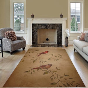 Area Rug, Birds Theme Rug, Entryway Rug Washable Non Slip Rug, Bird ...