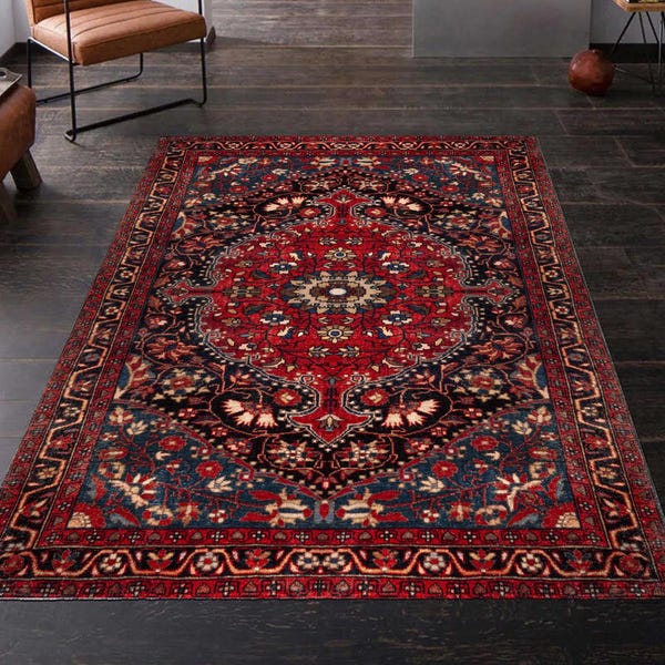 Red Persian Rug - Etsy