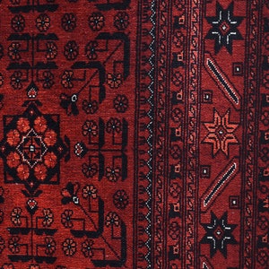 Red Afghan Rug, 6x9 Area Rug, Rustic Decor, Bold Red Rug, 5x8 Rugs ...