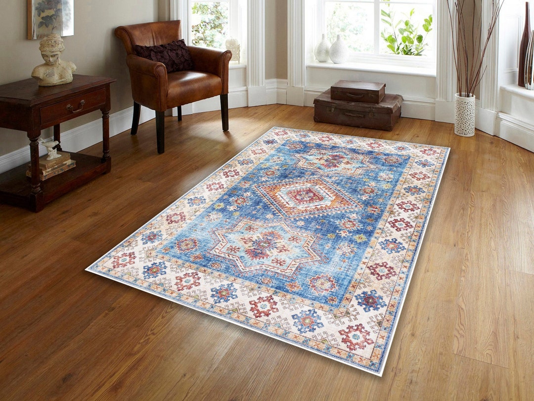 Turkish Rug Rustic Rug Blue Carpet Anatolian Rug Geometric Rug for ...