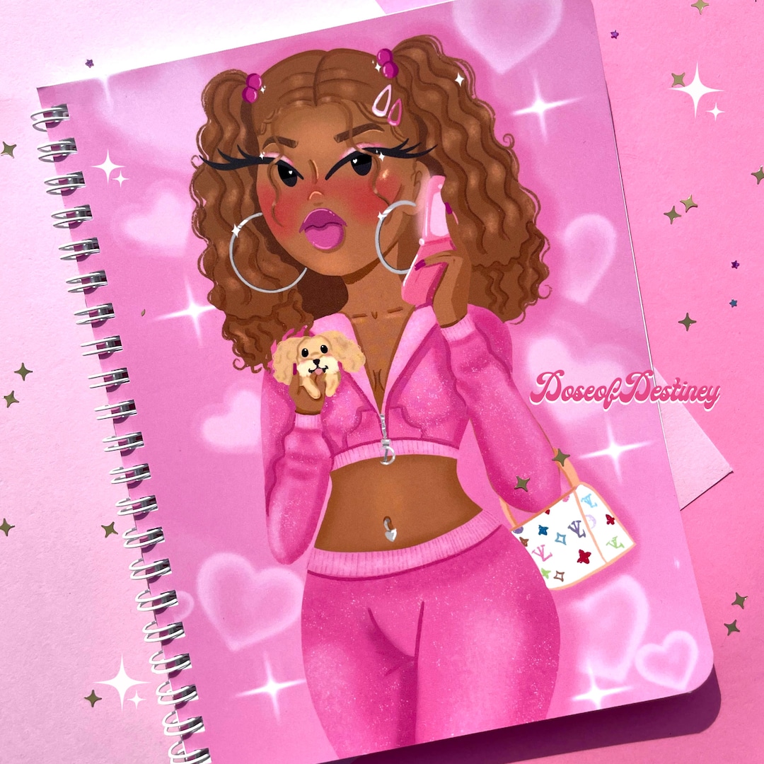 2000's Girl Notebook | Journaling - Notebook - Pink - Cute Art - Girly ...