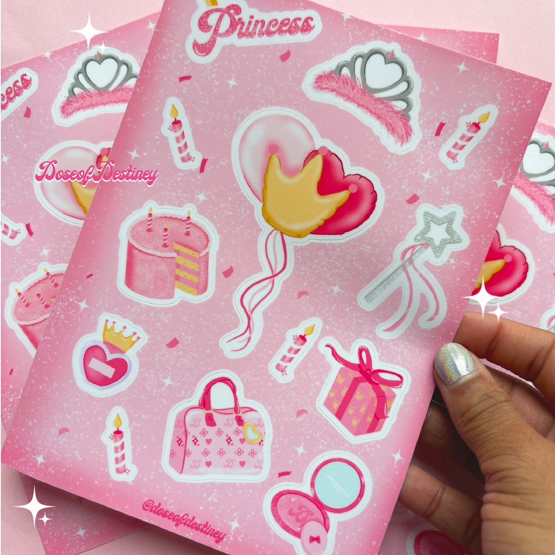Y2K Princess Sticker Sheet - Etsy