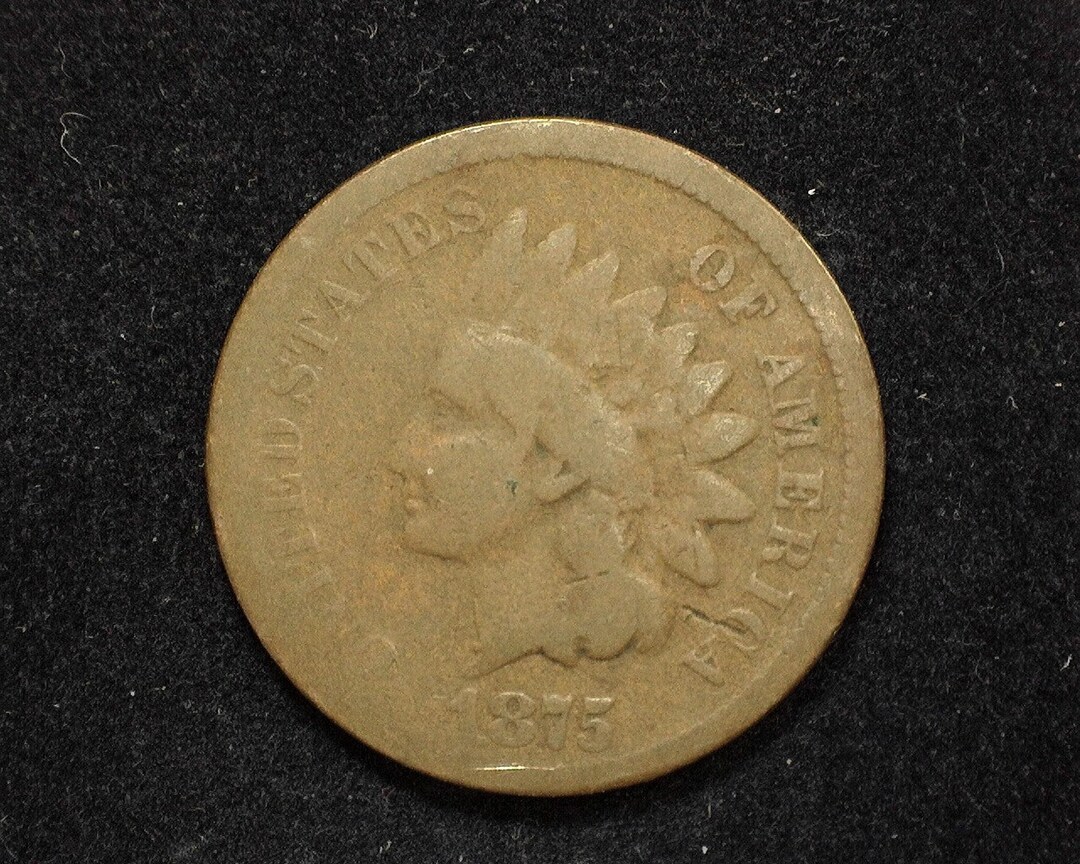 Hs&c: 1875 Indian Head Penny/cent G US Coin - Etsy