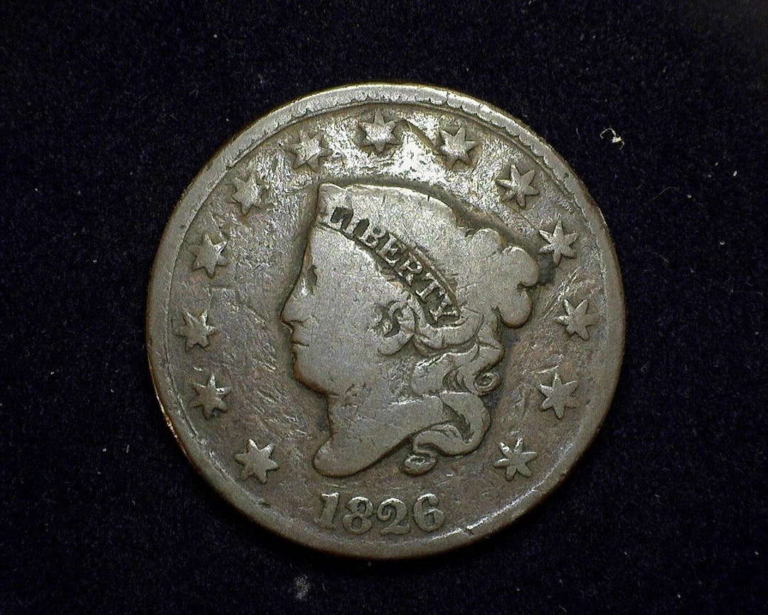Hs&c: 1826 Large Cent Coronet G Close Date US Coin - Etsy