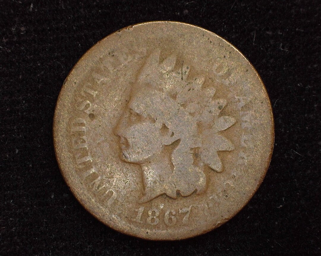 Hs&c: 1867 Indian Head Penny/cent AG/G US Coin - Etsy