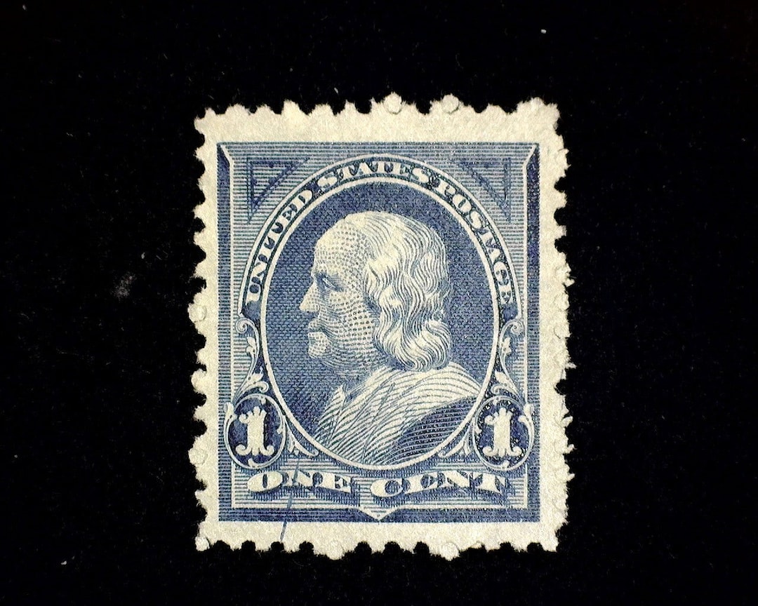 Hs&c Scott #247 1 Cent Franklin Blue Outstanding Large Margin Stamp ...