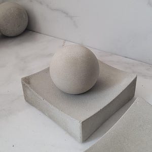 Concrete Diffuser Sphere Ornament Square Plate Passive Diffuser Minimal ...