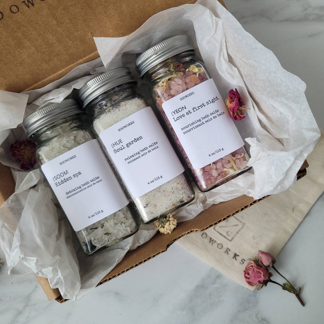 BATH SALTS TRIO Gift Set Handcrafted Spa Day Gift Set for Her Thank You ...