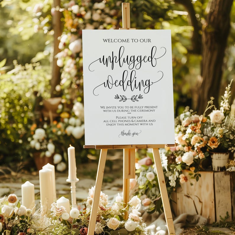 Minimalist Unplugged Ceremony Wedding Sign (digital Download) - Etsy
