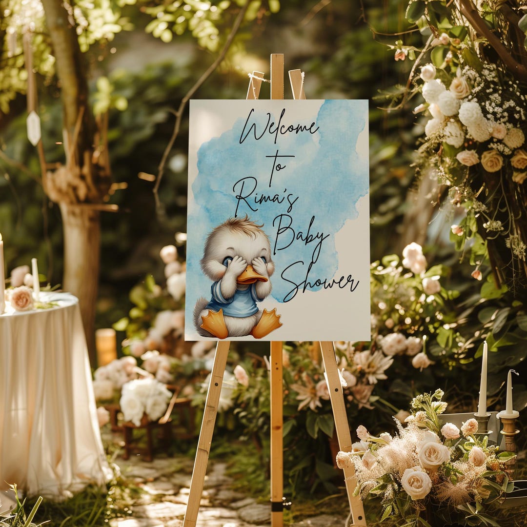 Printable BABY Donald Duck Baby Shower Welcome Board. Custom Baby ...