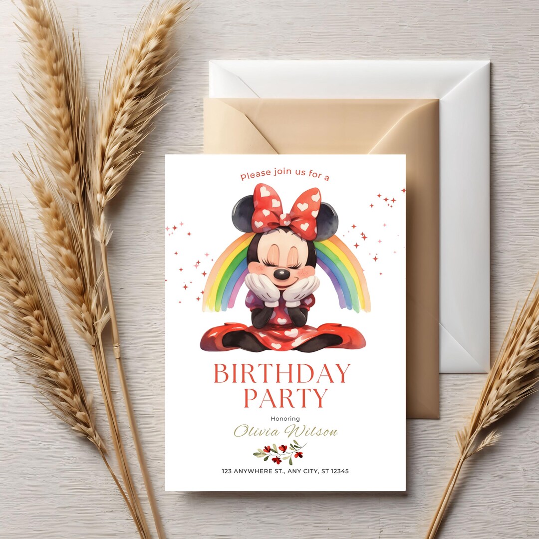 Minnie Mouse Birthday Invitation, Minnie Mouse Birthday Template ...
