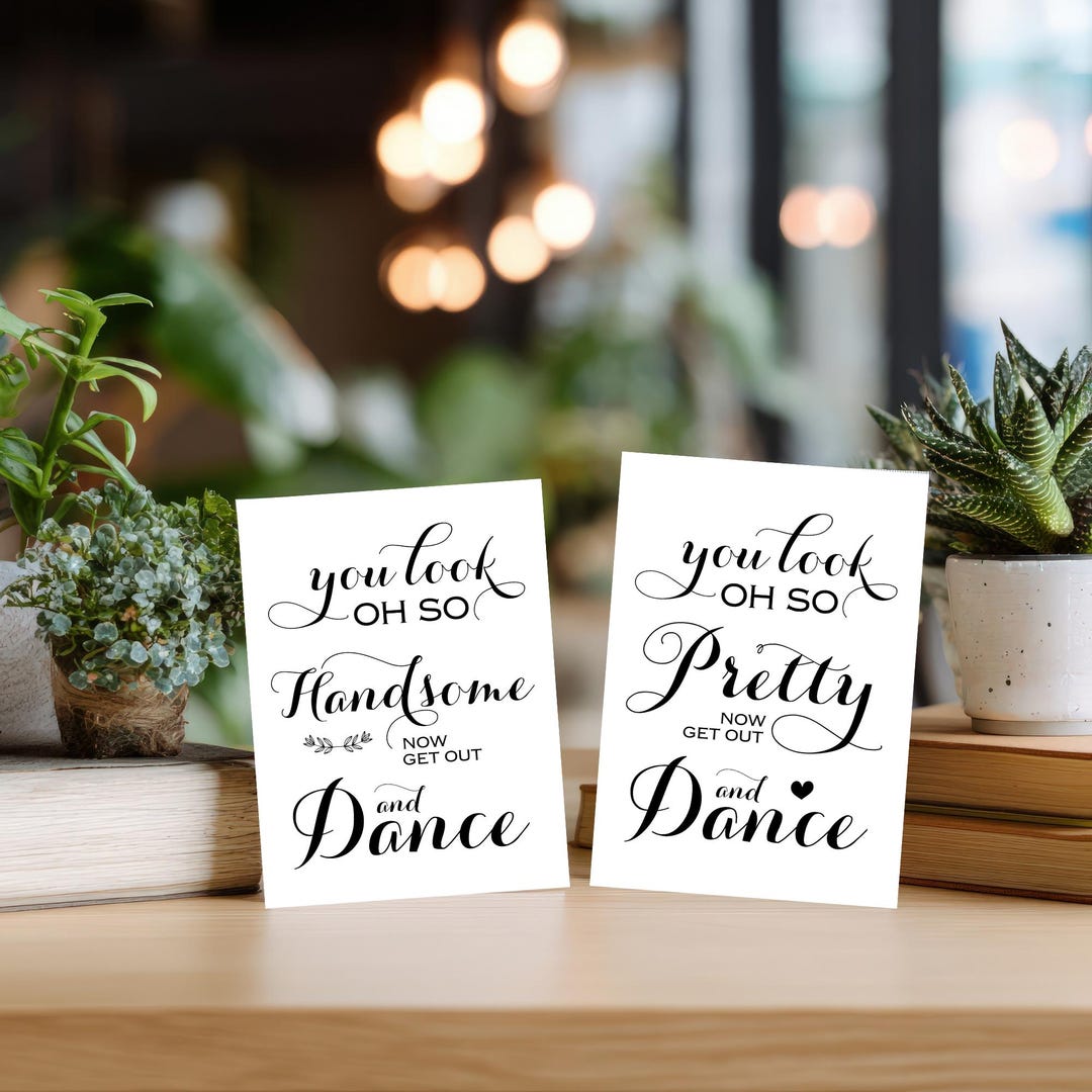 Wedding Bathroom Signs, Pretty & Handsome Dance Signs, Funny Reception ...