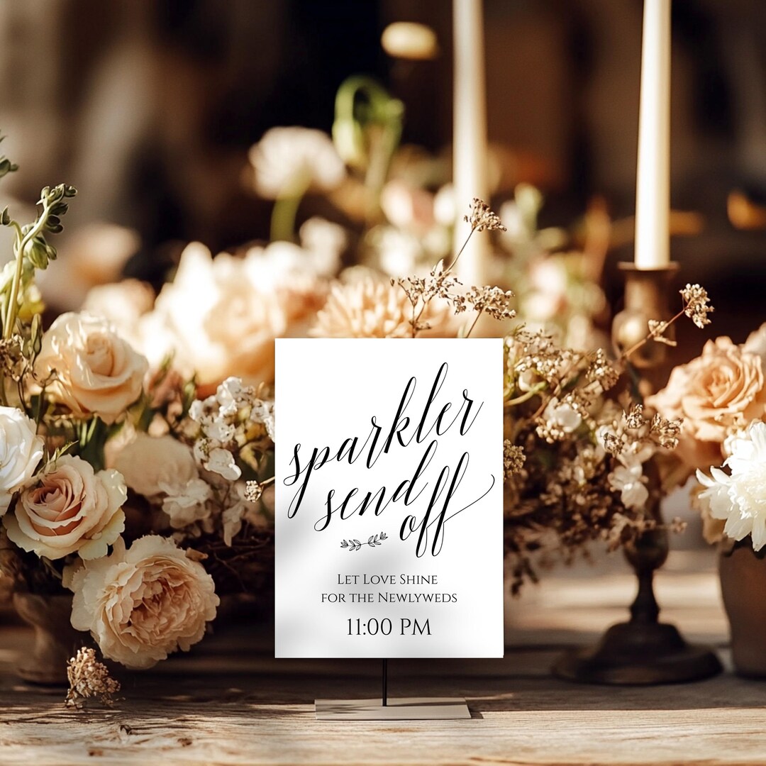 Editable Sparkler Send off Sign Template • Wedding Exit Sign • Let Love ...