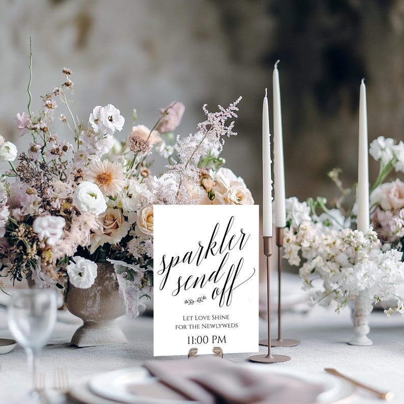 Editable Sparkler Send off Sign Template • Wedding Exit Sign • Let Love ...