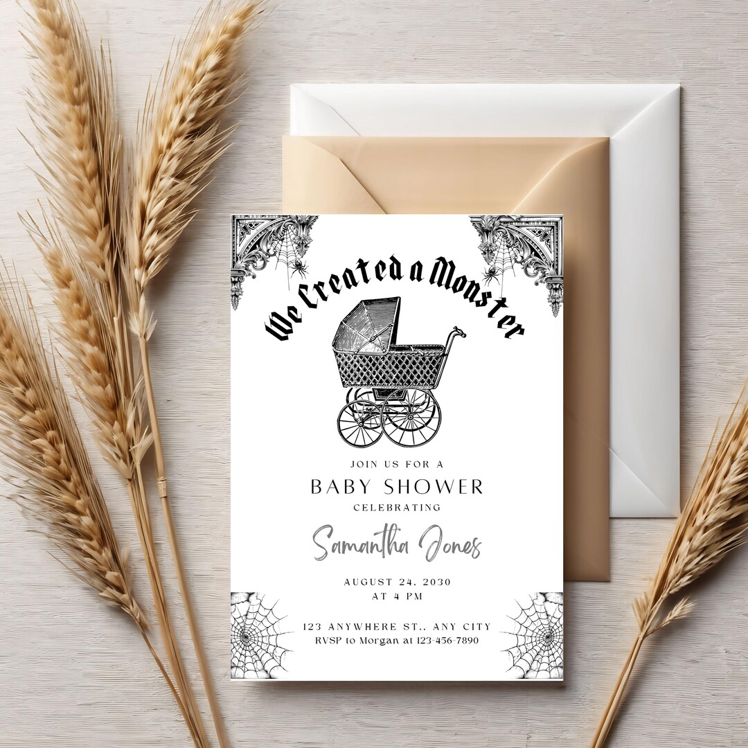 A Baby is Brewing Halloween Baby Shower Invitation, Little Boo is on ...