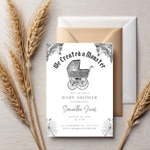 A Baby is Brewing Halloween Baby Shower Invitation, Little Boo is on ...