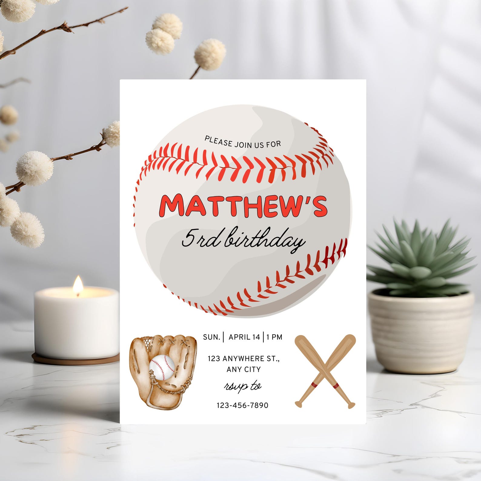 Baseball Birthday Party Invitation: Sports Theme (editable Template) - Etsy
