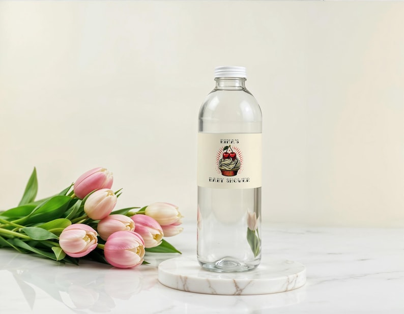 Tattoo Baby Shower Water Bottle Label, Edgy Rocker Style, Traditional ...